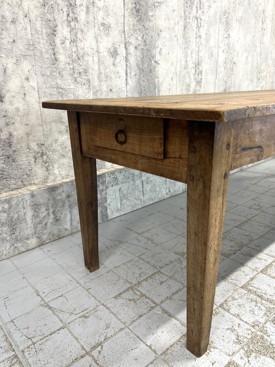 Rustic Taper Leg Dining Table for sale at Pamono