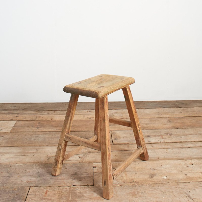 Rustic Stool in Elm for sale at Pamono