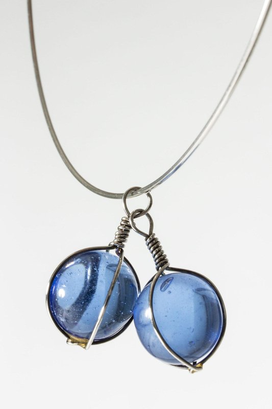 Silver and Marbles Neck Ring from Bent Knudsen, 1950s for sale at Pamono