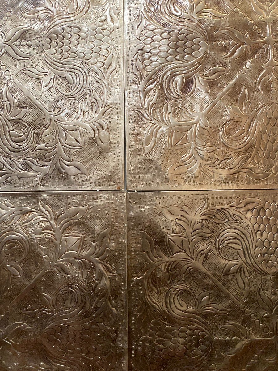 Repoussé Metal Wall Cladding Panels, 20th Century, Set of 20 for sale ...