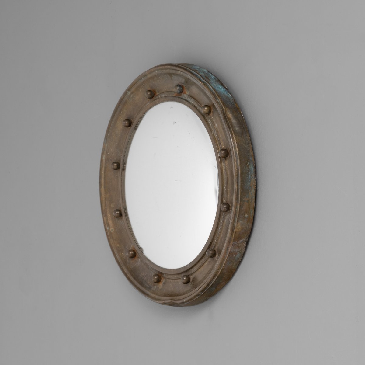 Specchio convesso piccolo con cornice in ottone, fine XIX secolo in ...