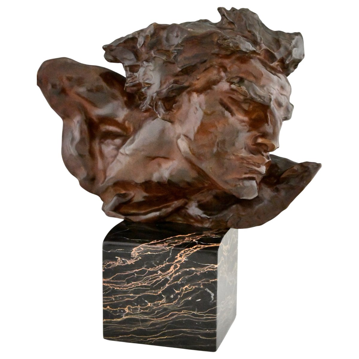 André César Vermare, Le Rhone Sculpture of Man, 1920, Bronze on Marble ...