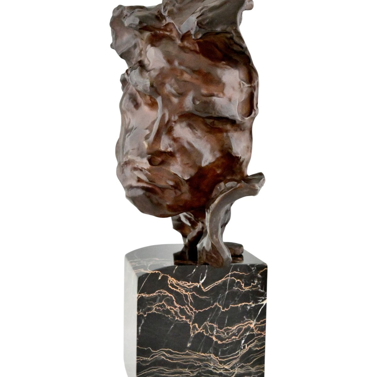 André César Vermare, Le Rhone Sculpture of Man, 1920, Bronze on Marble ...