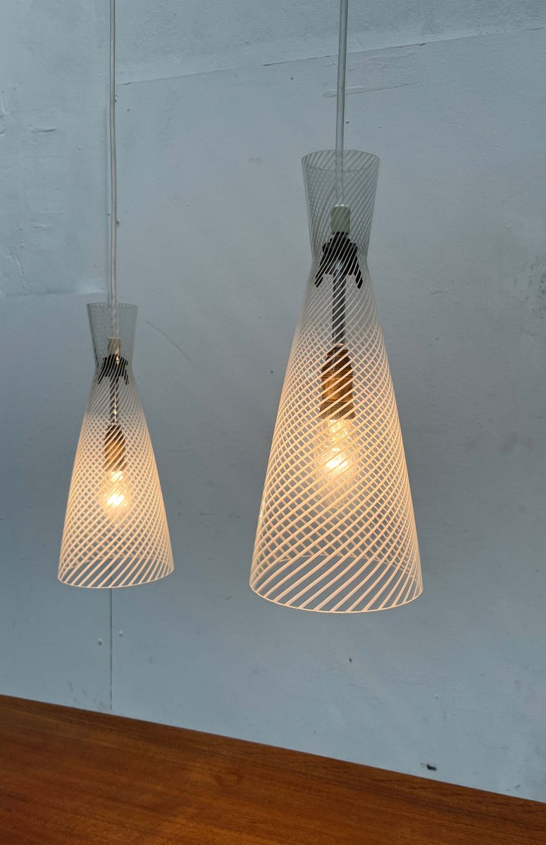 Mid-Century Modern Swirl Glass Pendant Lamps by Aloys Ferdinand ...
