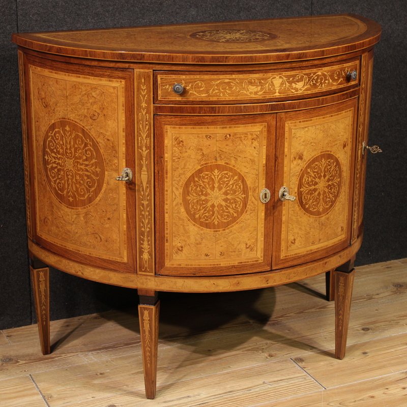 Louis XVI Style Italian Half-Moon Sideboard, 1970s for sale at Pamono