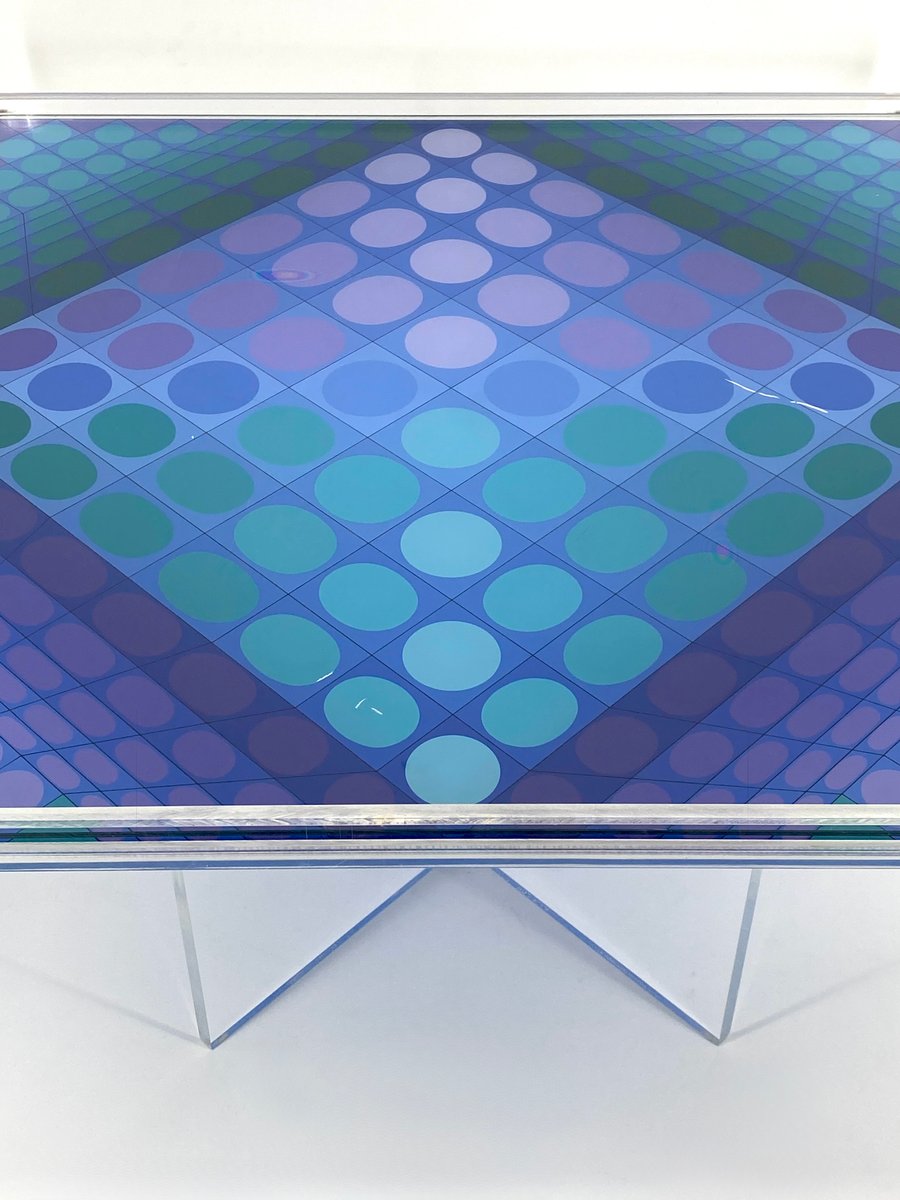 Vasarely Chessboard with Acrylic Glass Base by Victor Vasarely, 1970s ...