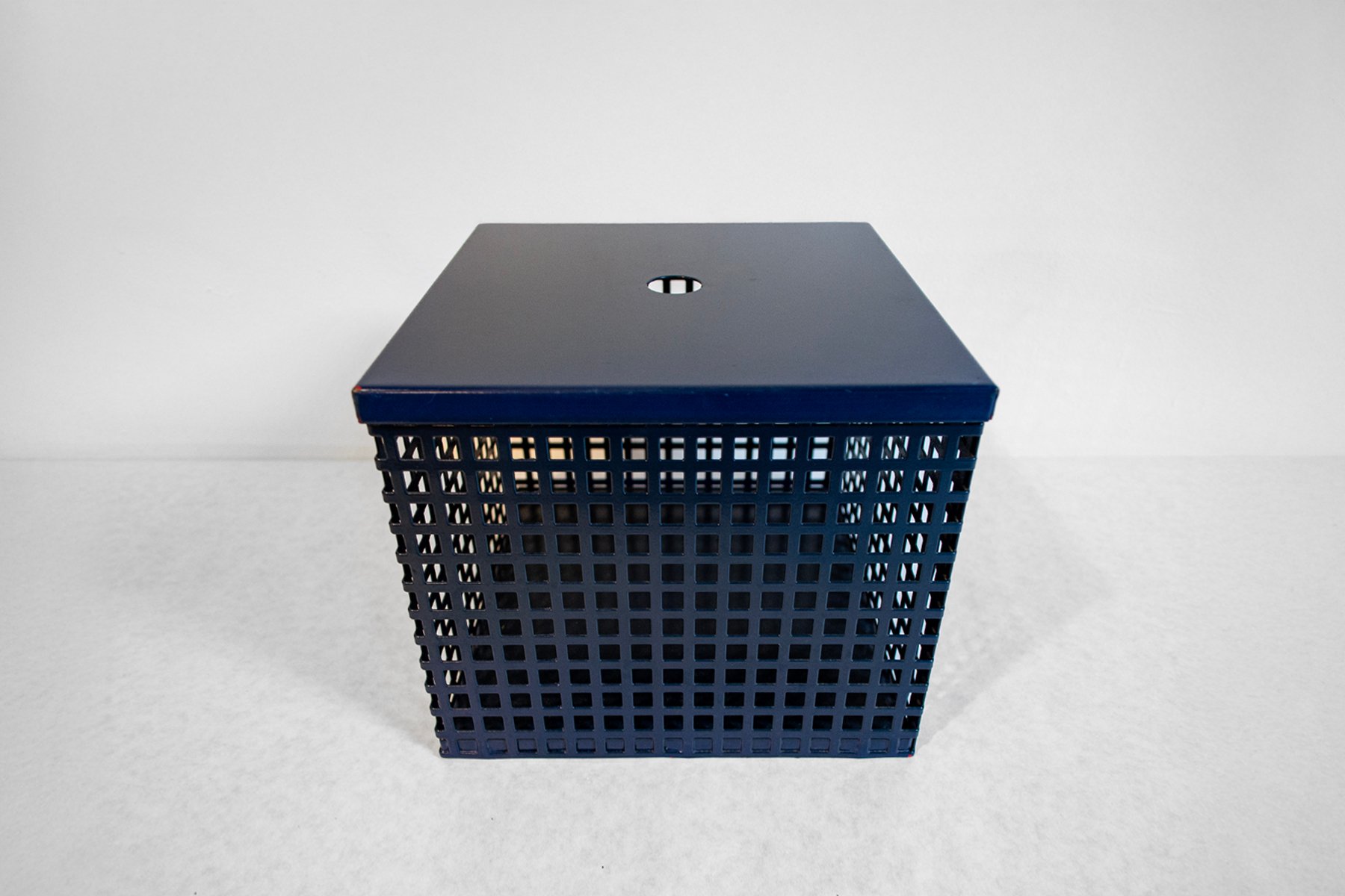 Blue Painted Metal Box, 1970s for sale at Pamono