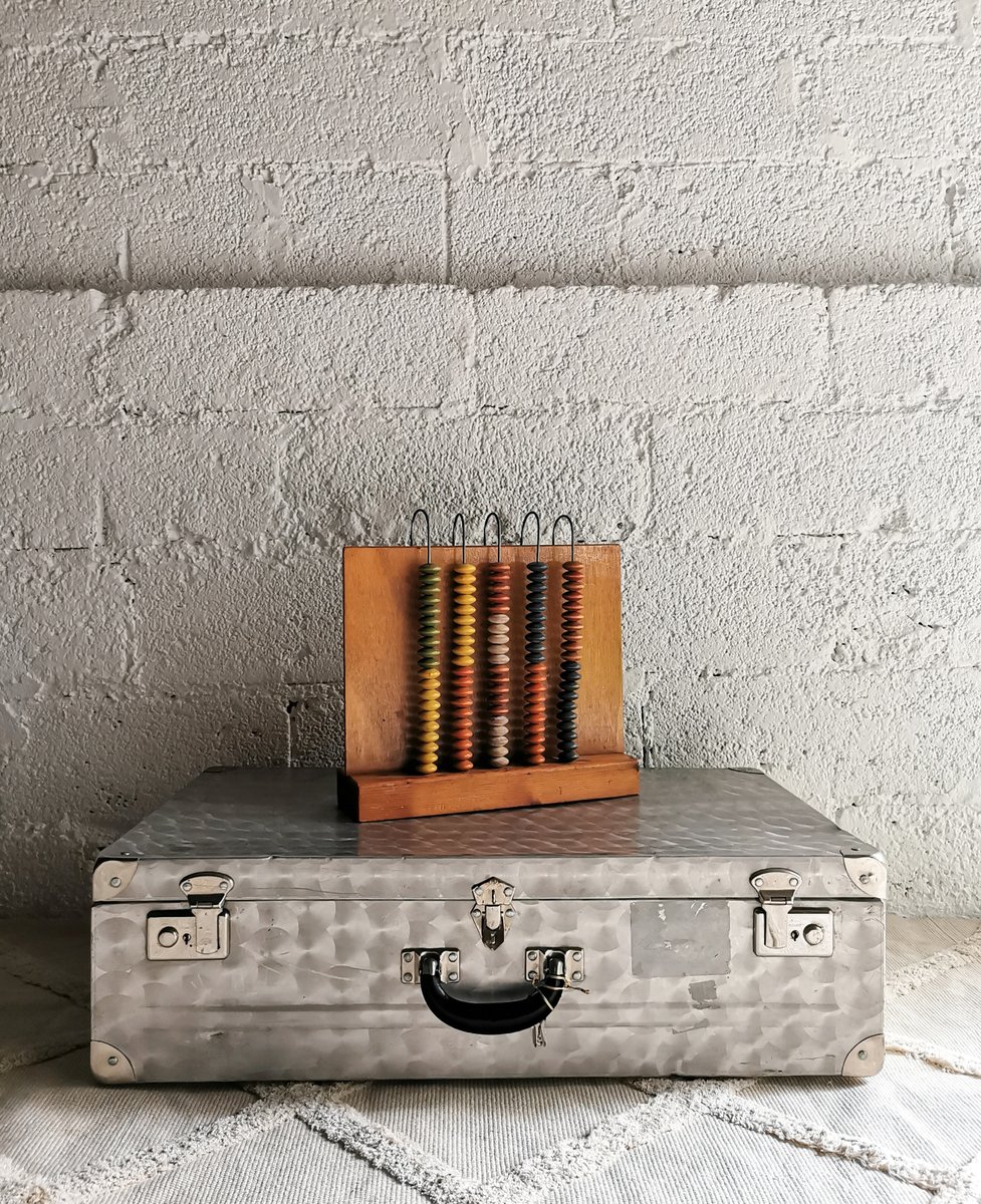 Vintage Wood and Metal Abacus, Belgium, 1950s for sale at Pamono