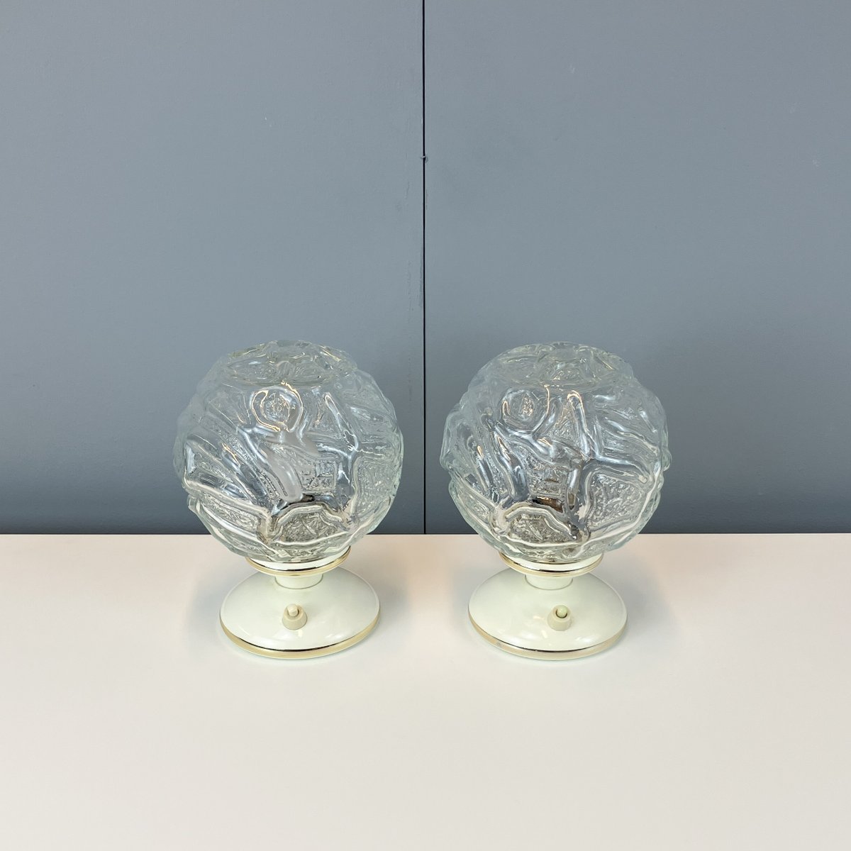 Bedside Lamps and Pendant Lamp with Glass Shades from Graebe, 1960s ...