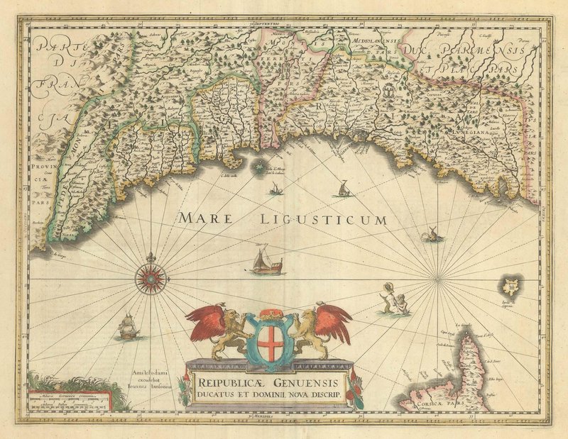 Map of Liguria, 17th Century for sale at Pamono