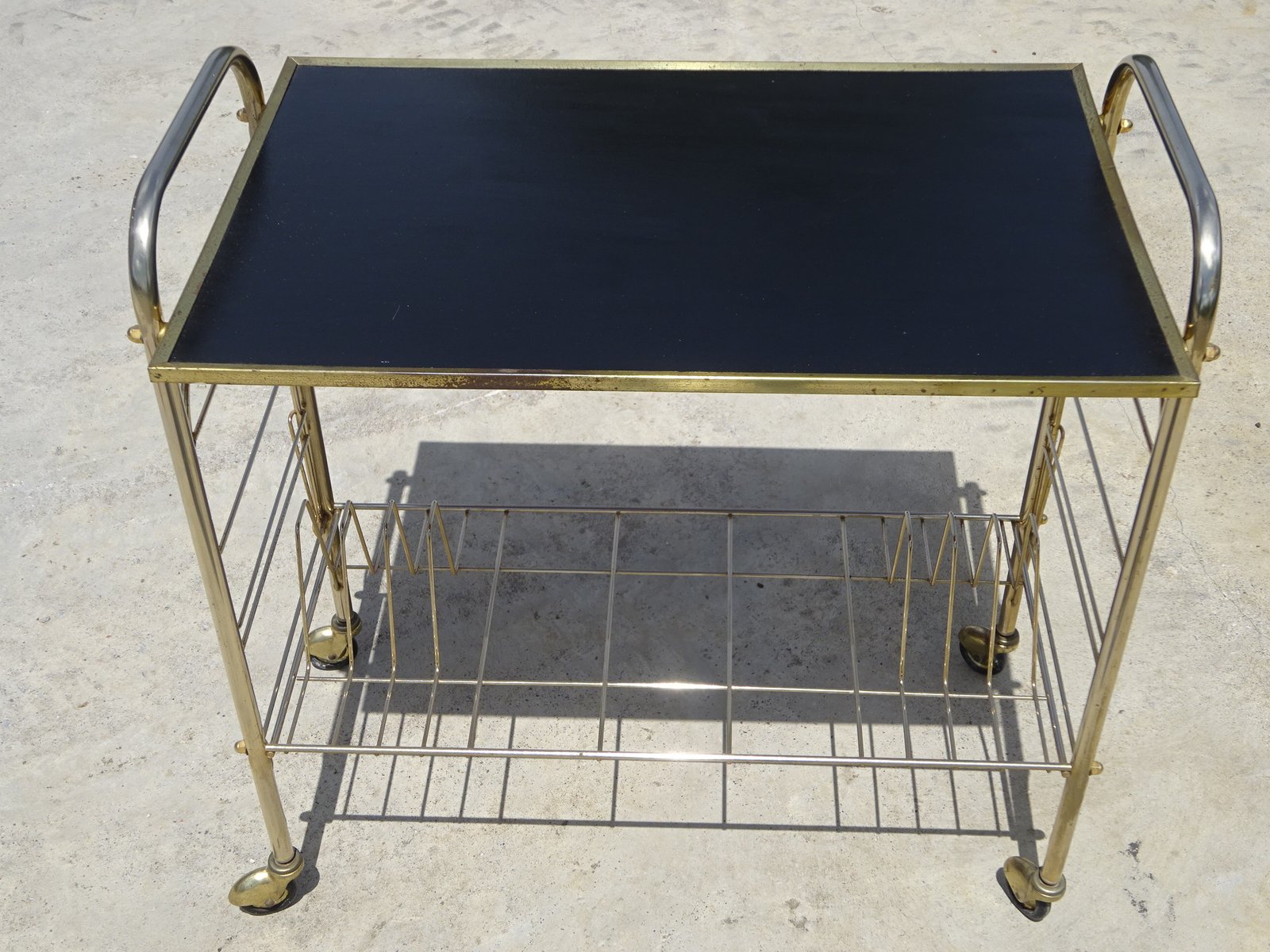 Vinyl Record Trolley on Wheels, 1972 for sale at Pamono
