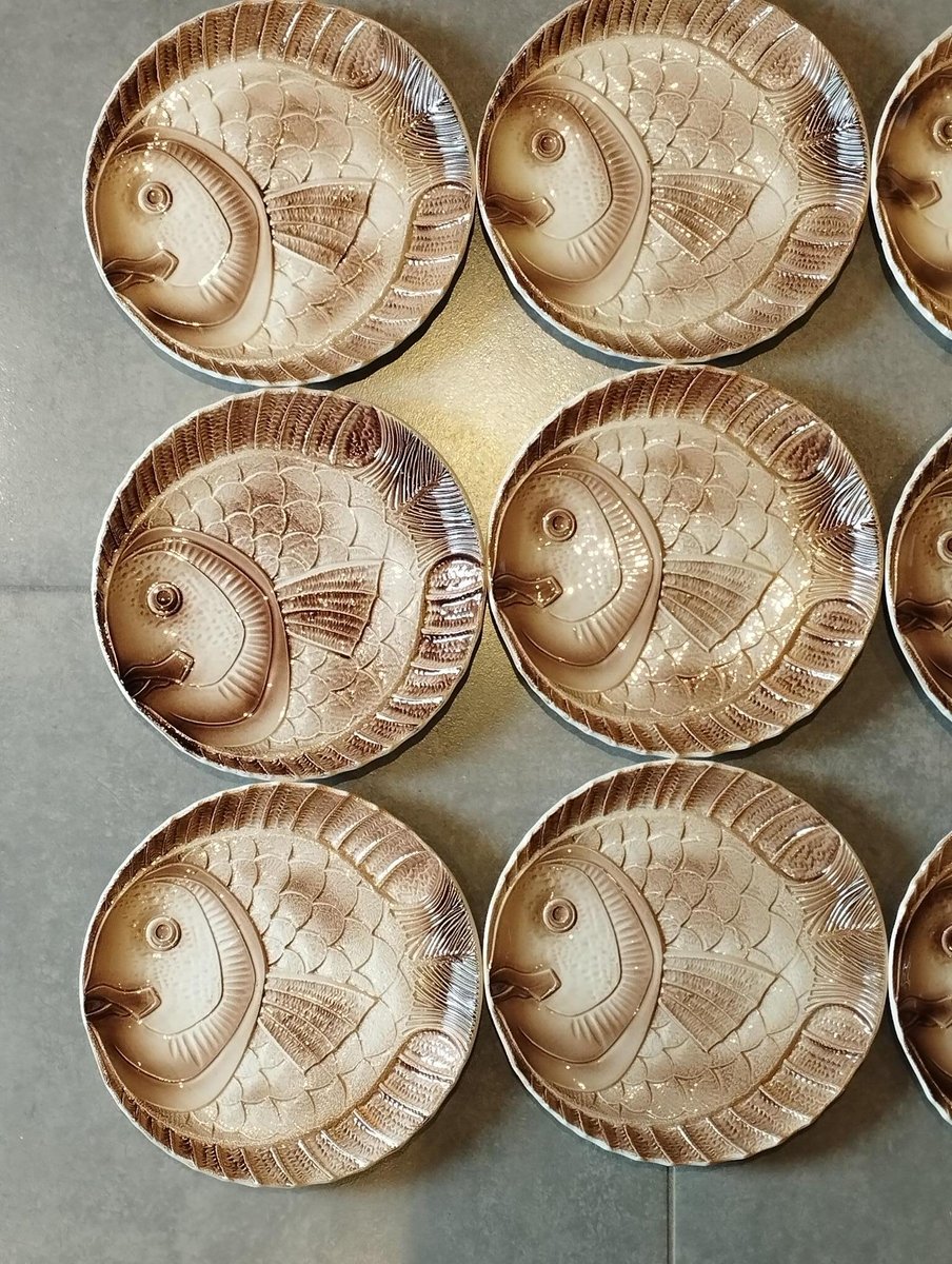 Vintage Sarreguemines Zoomorphic Plates, 1970s, Set of 12 for sale at ...