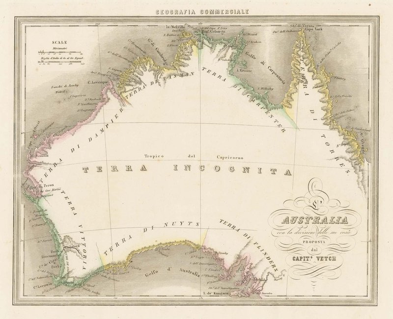 Italian Map of Australia for sale at Pamono