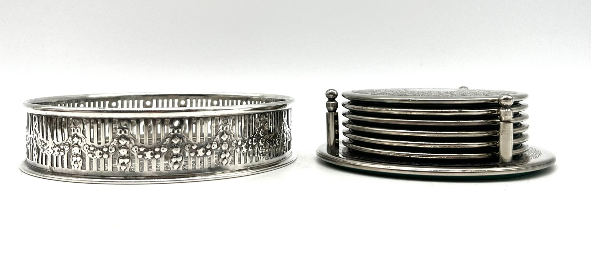 Alpha Plate Silver Plated Champagne Coasters from Viners of Sheffield ...