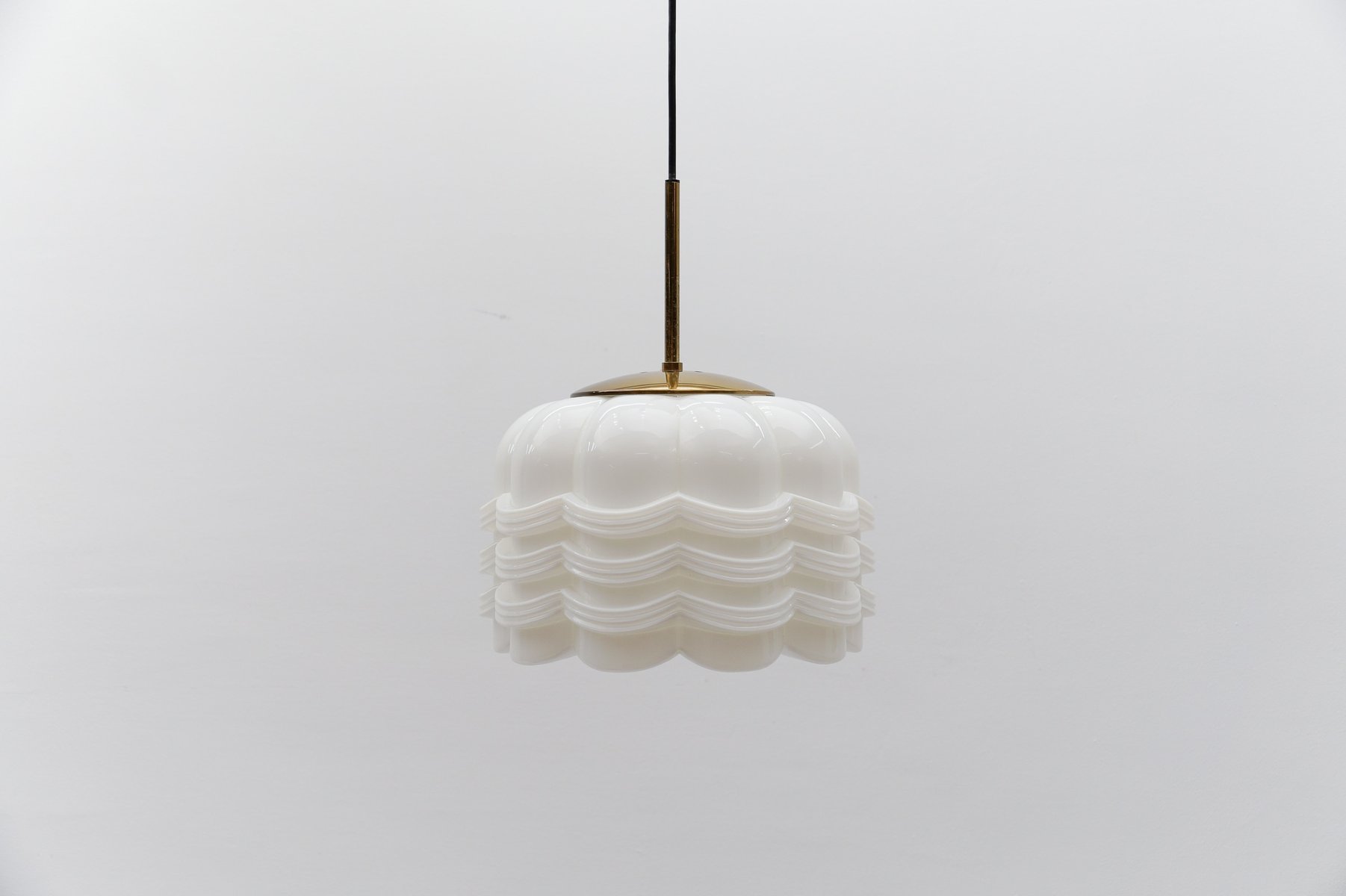 Mid-Century Modern Opaline Glass Ceiling Lamp from Limburg, Germany ...