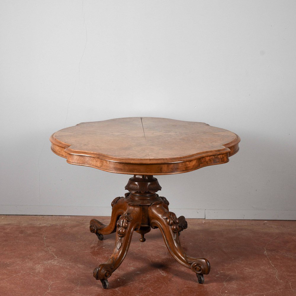 Antique Biscuit Dining Table with Central Leg, 1800s for sale at Pamono