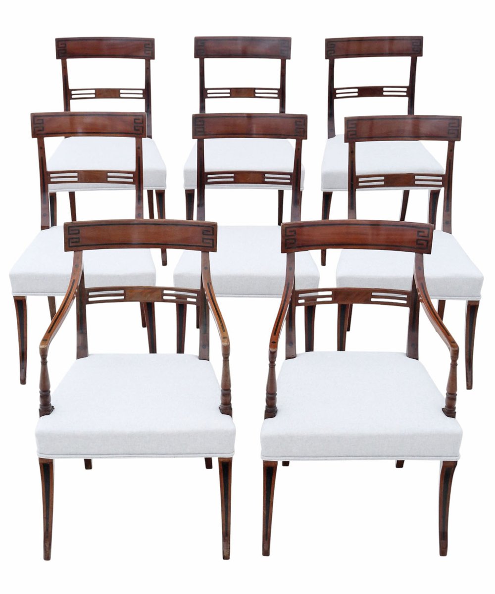 Antique Georgian Regency Mahogany Dining and Carver Chairs, 1825, Set ...