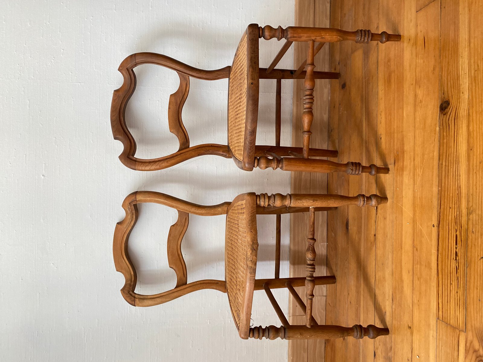 Louis Philippe Chairs in Beech and Cane, 1890s, Set of 2 for sale at Pamono
