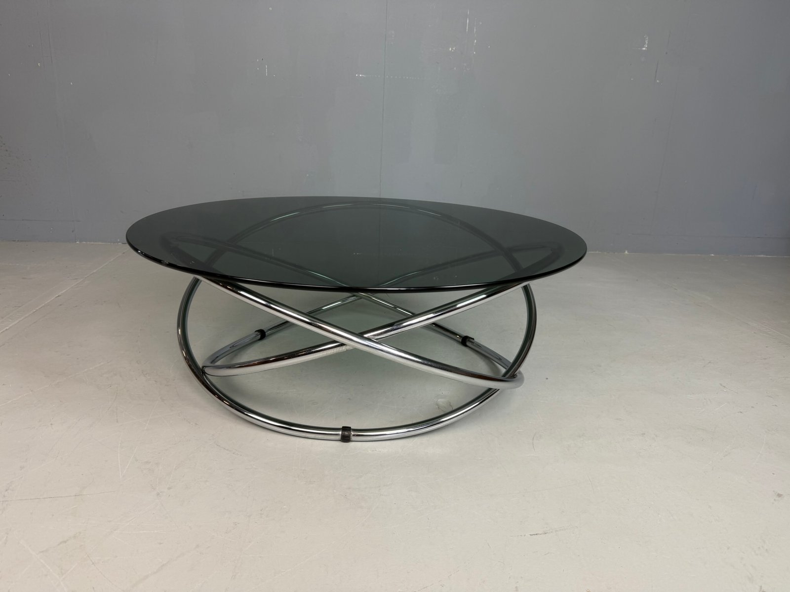 Chrome and Smoked Glass Mac Coffee Table from Miniforms, Italy, 1970s ...