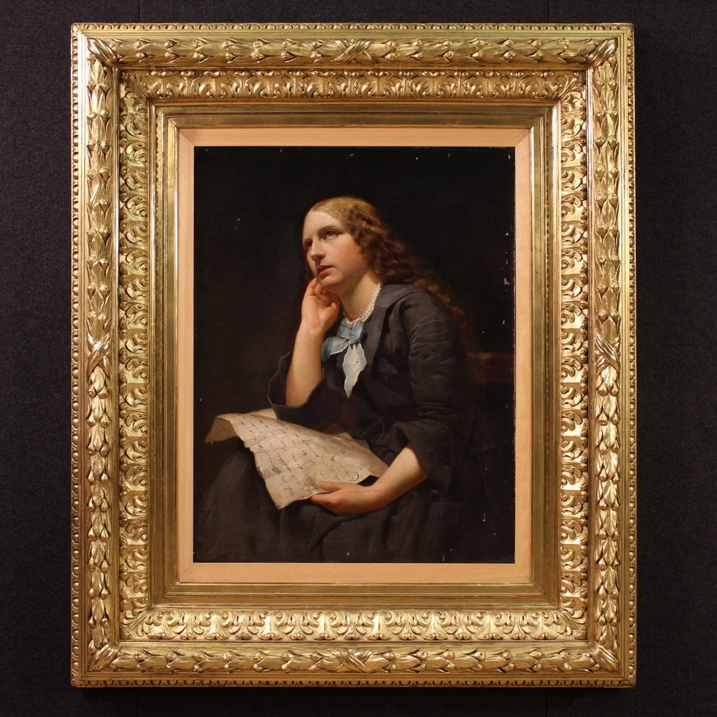 Italian Artist, Portrait of a Lady, 1870, Oil on Canvas, Framed for ...