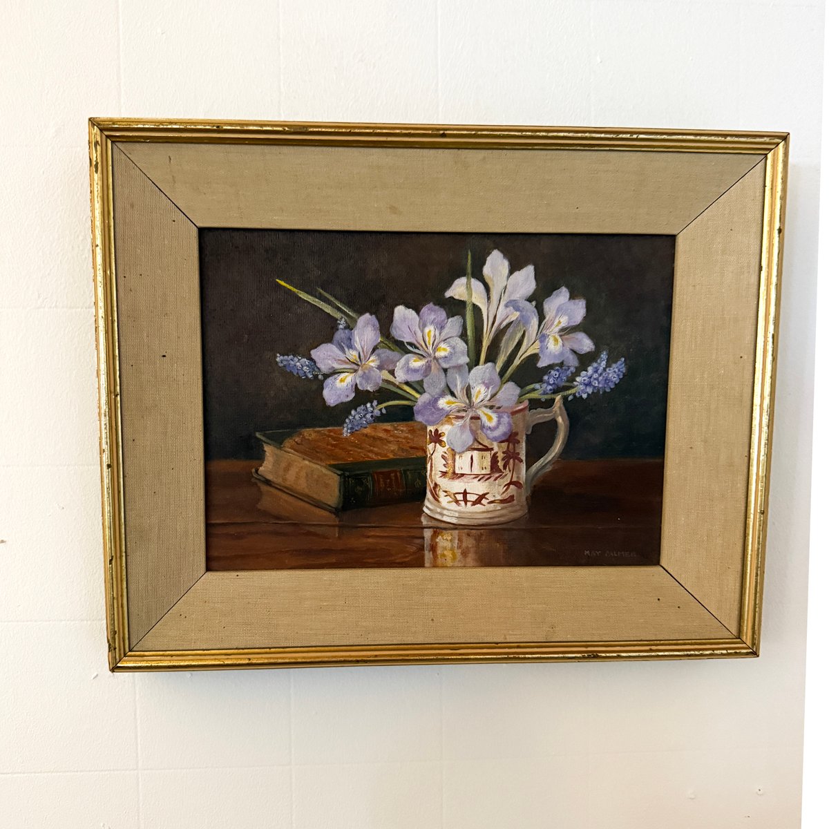 May Palmer, Still Life of Flowers in Vase, 1960s, Oil Painting, Framed ...
