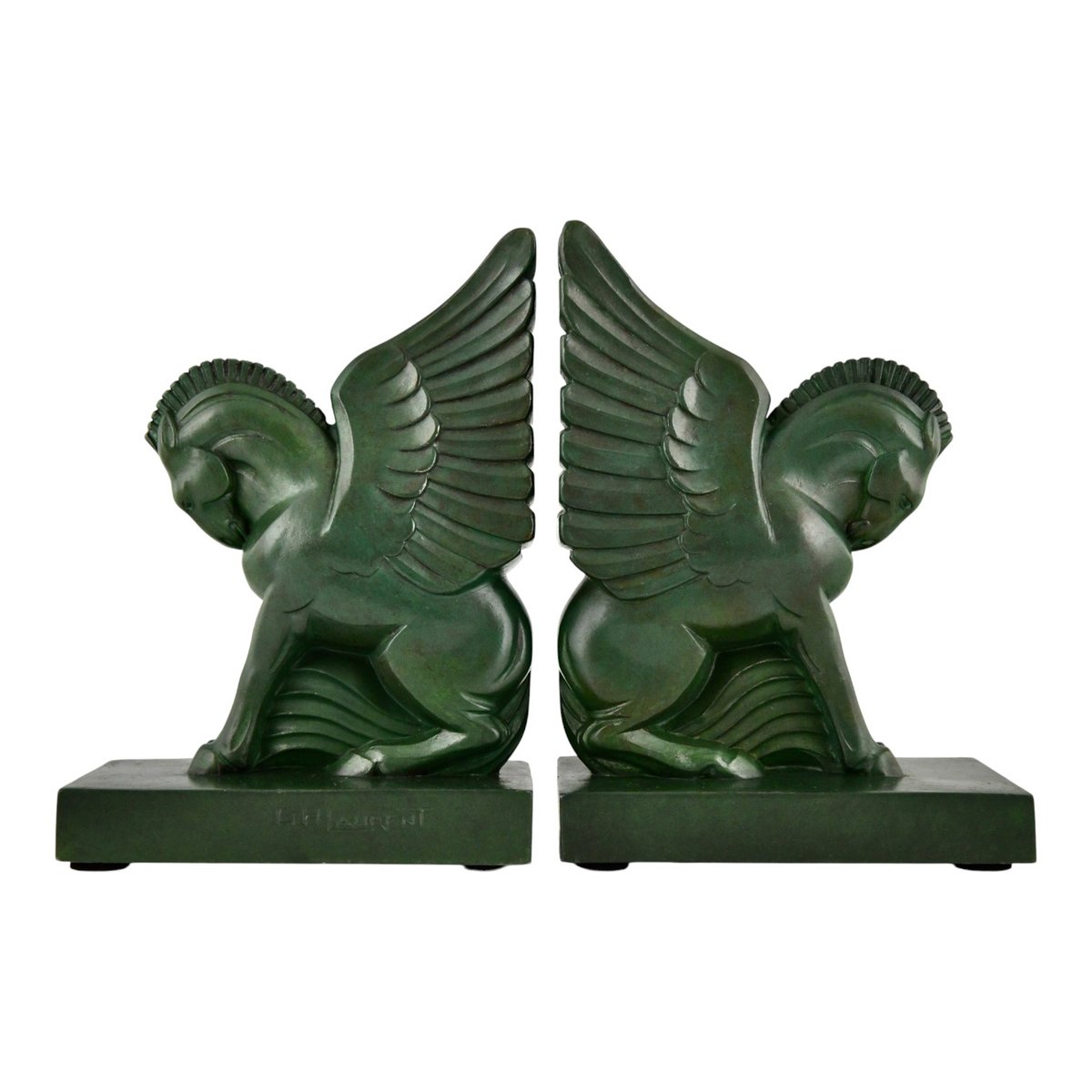 Art Deco Pegasus Bookends by G. H. Laurent, France, 1930s, Set of 2 for ...