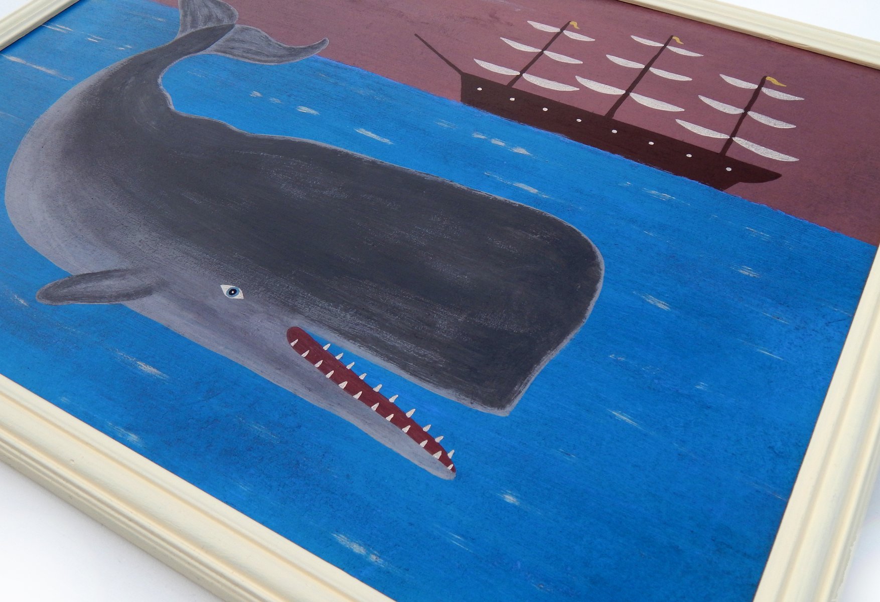 Matt Rix, Sperm Whale and Sailing Ship, 2000s, Oil on Canvas for sale ...