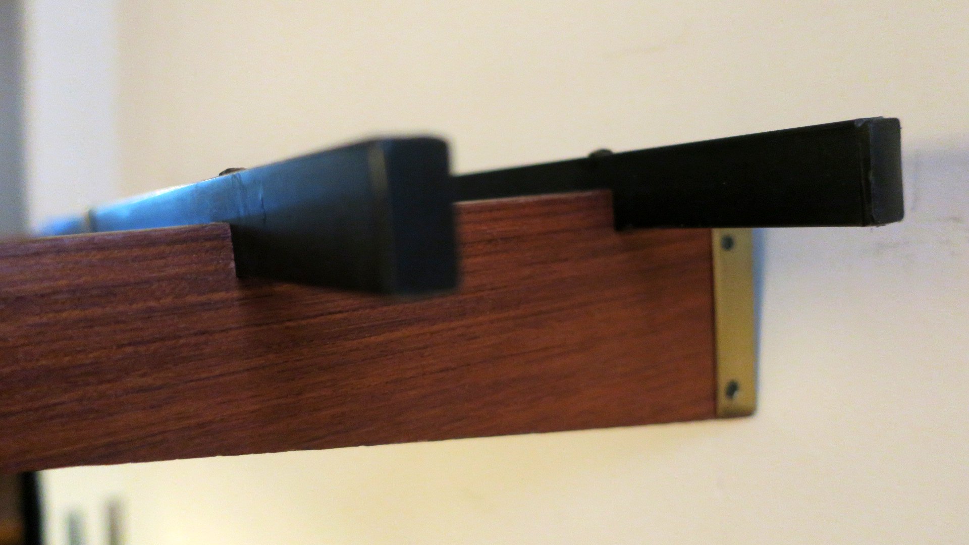 Brass and Teak Coat and Hat Rack with 7 Sliding Hooks, 1960s for sale ...