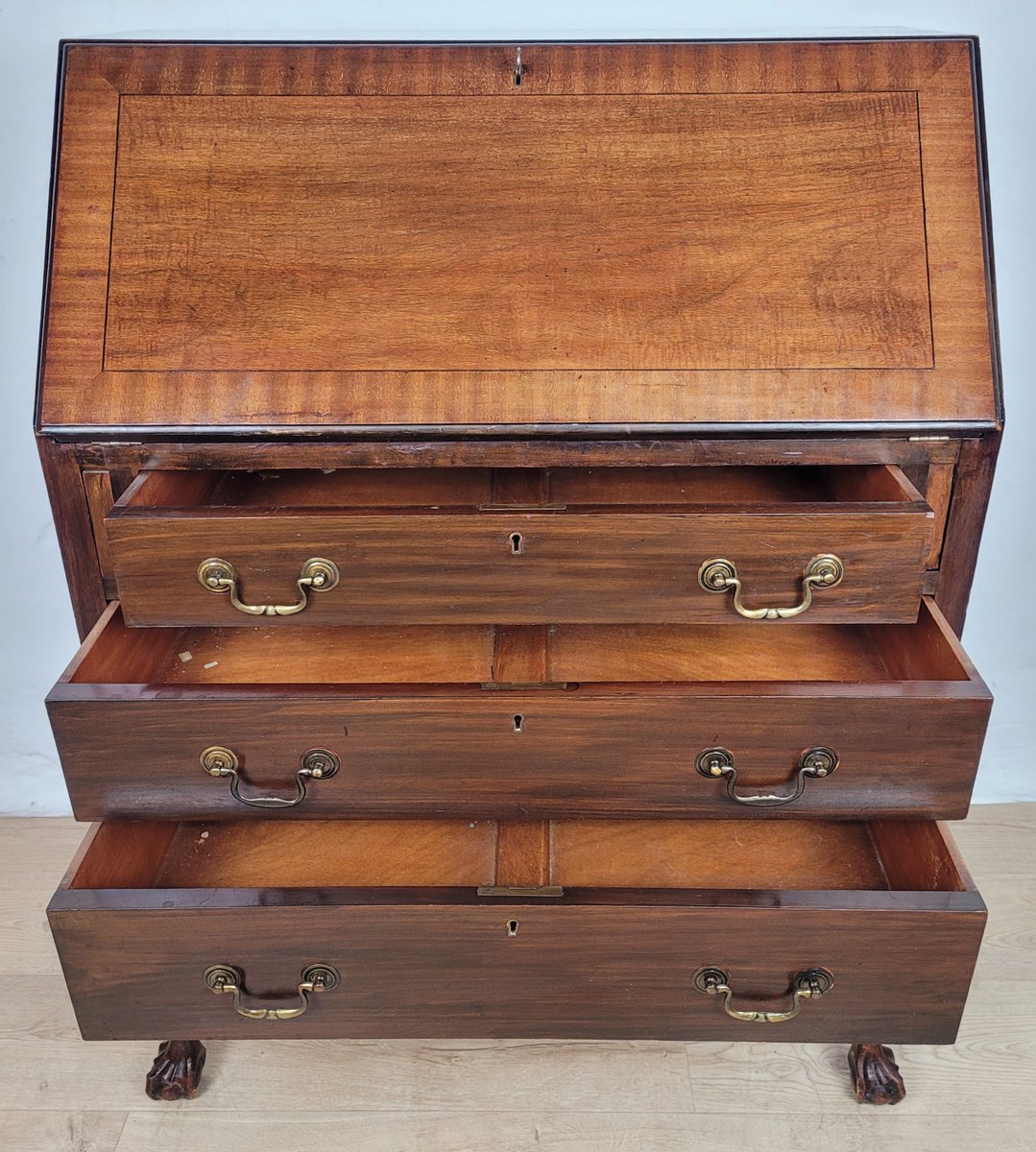 Edwardian Writing Bureau Desk with Claw and Ball Feet, 1910s for sale ...