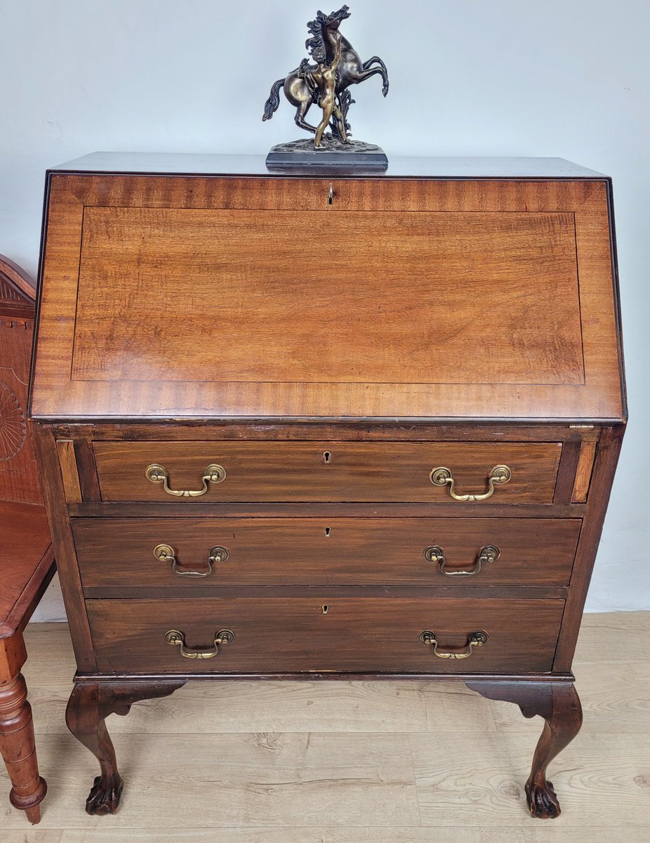 Edwardian Writing Bureau Desk with Claw and Ball Feet, 1910s for sale ...
