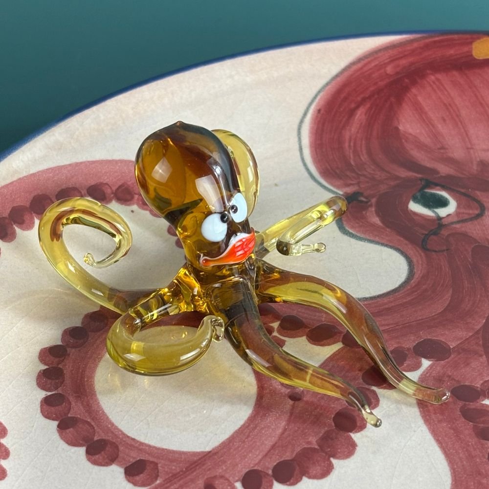 Mid-Century Italian Hand-Painted Ceramic Bowl with Octopus Motif, 1960s ...