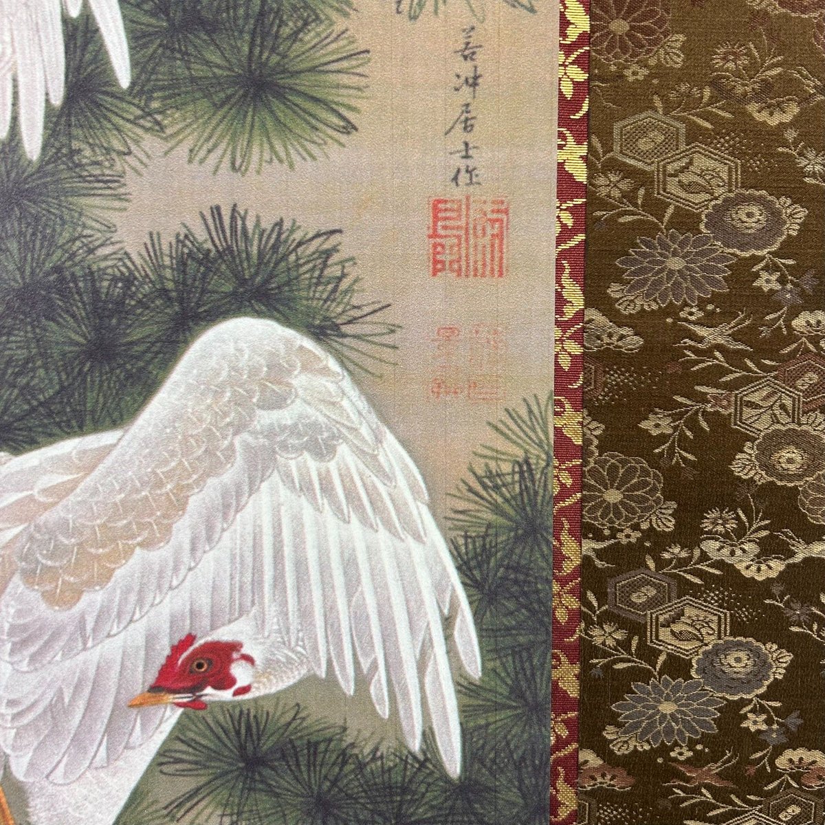 Decorative Japanese Panel with Roosters, 1980s for sale at Pamono