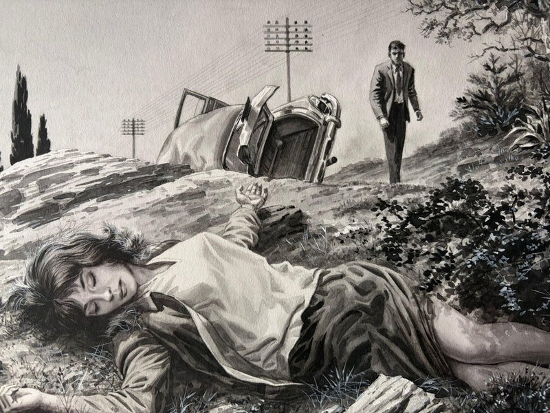 Charles Burki, The Accident Original Noir, 1964, Paper for sale at Pamono