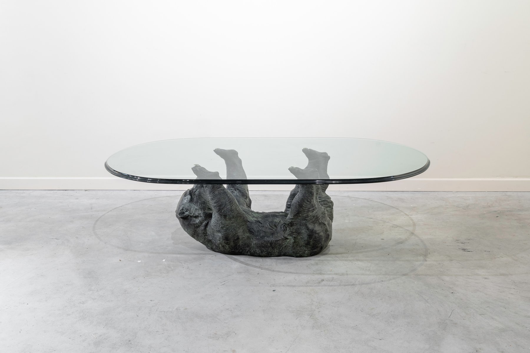 Sculptural Coffee Table on Bronze Bear Base from Valenti, Spain, 1980s ...