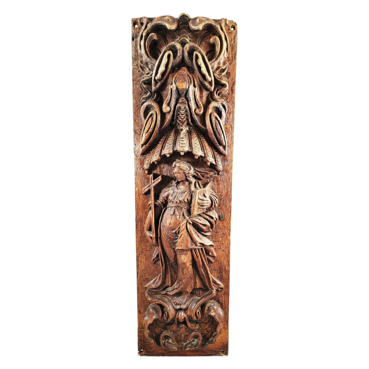 Flemish or German Baroque Artist, High Carved Panel with Allegory of ...