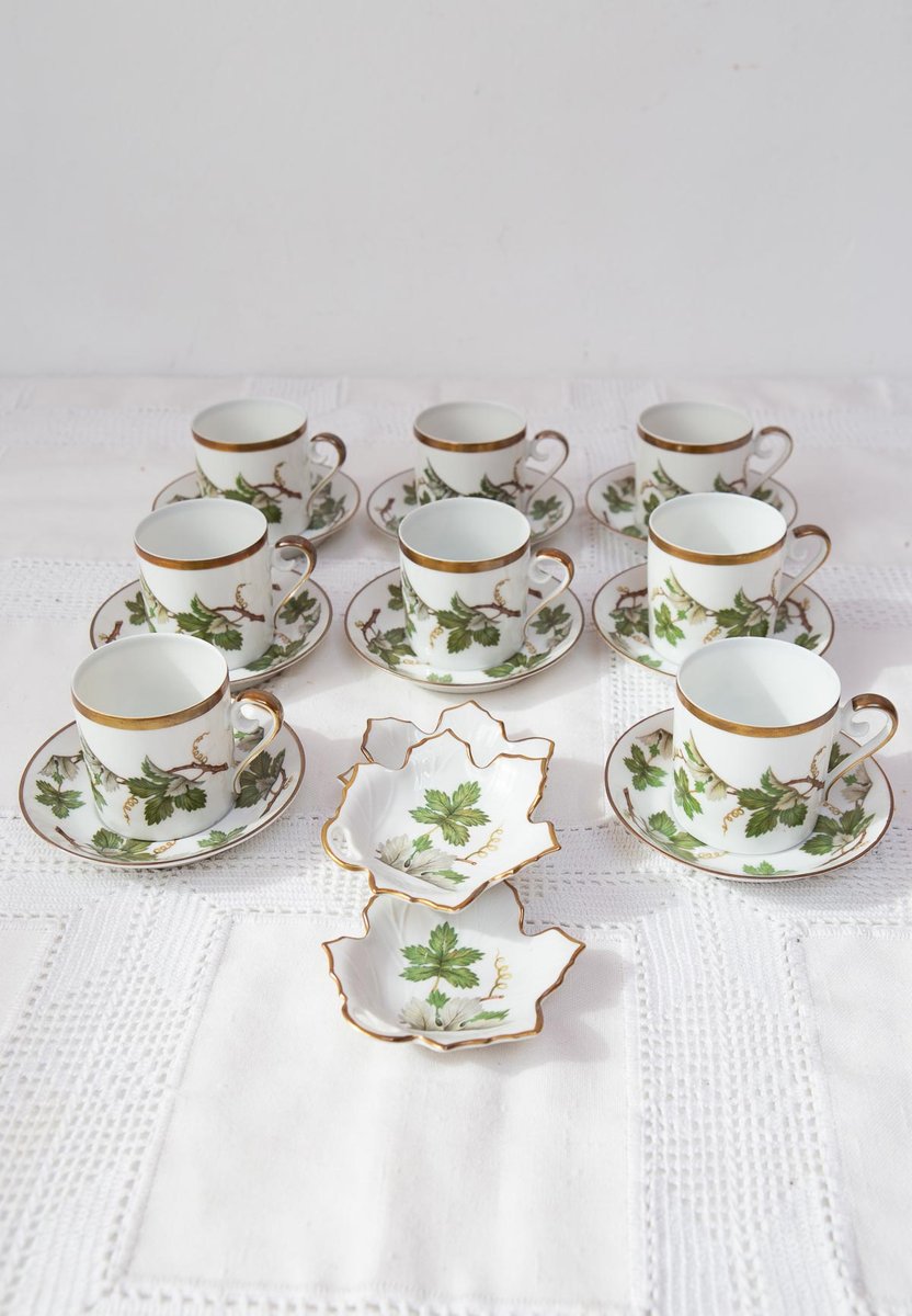 Swedish Vinranka Coffee Service for 8 in Porcelain from Hackefors ...