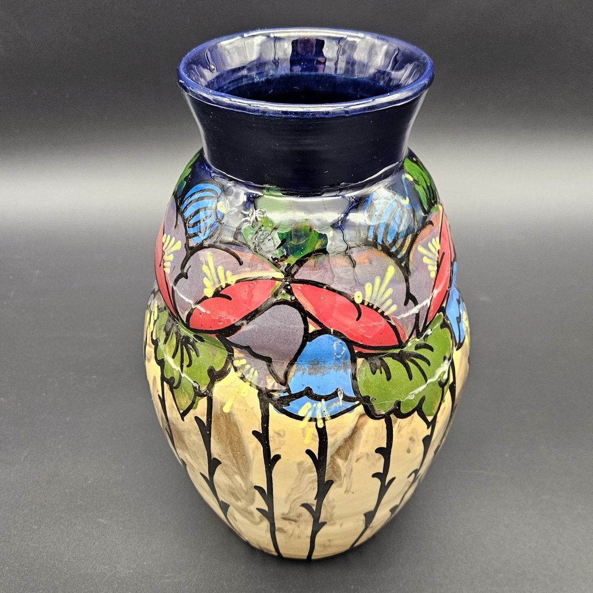 Art Nouveau Ceramic Vase by E. Huber Roethe, 1920s for sale at Pamono