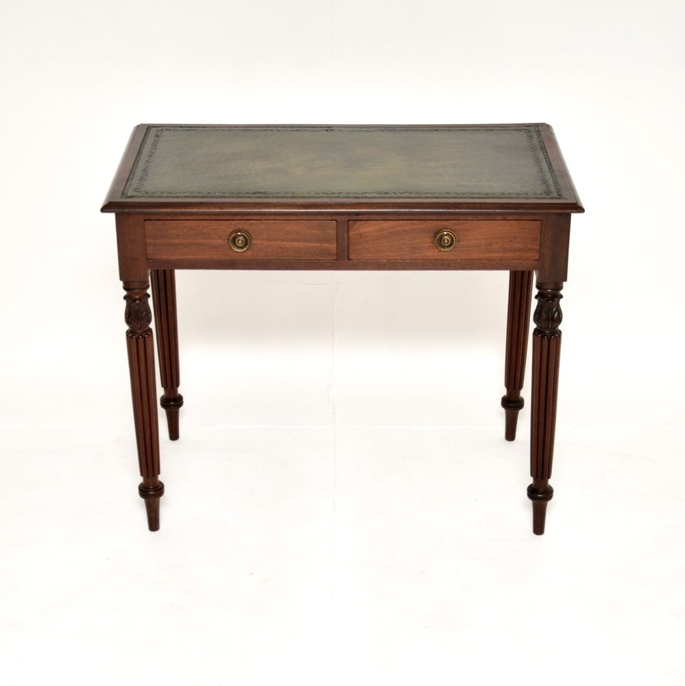 Antique Victorian Leather Top Writing Desk, 1860s for sale at Pamono