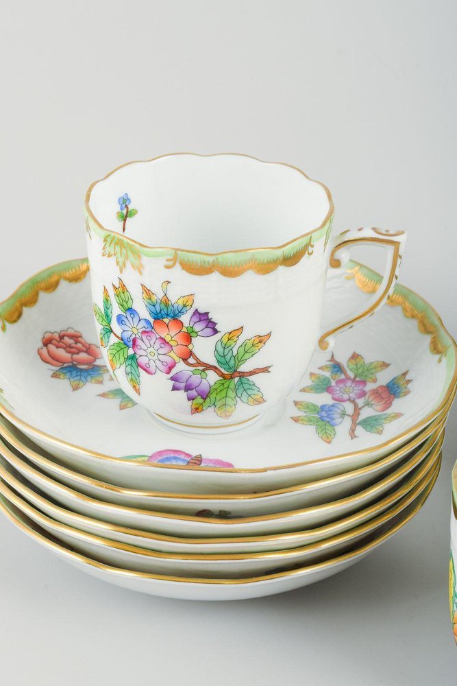 Queen Victoria Coffee Service for 6 in Porcelain from Herend, Hungary ...