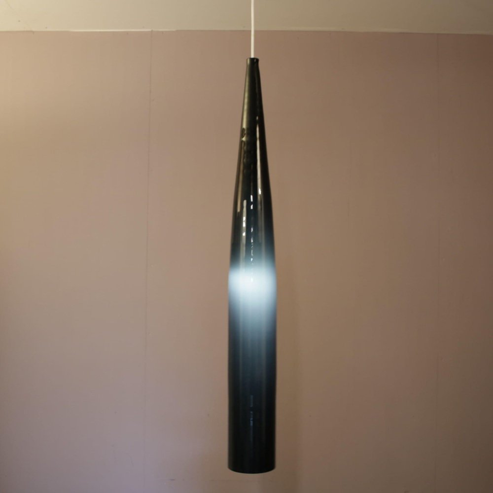 Vintage Italian Hanging Lamp in Black Glass by Alessandro Pianon for ...