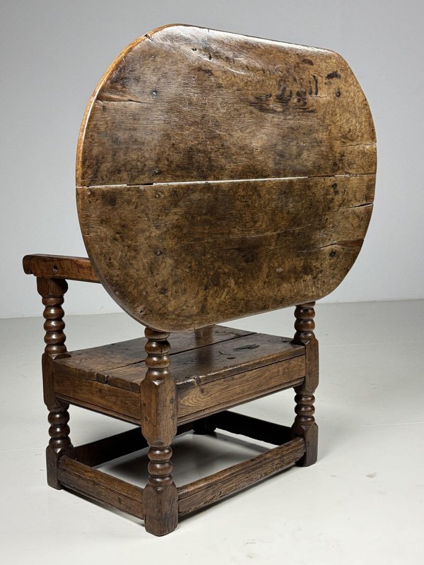 English Monk Chair Table in Oak for sale at Pamono