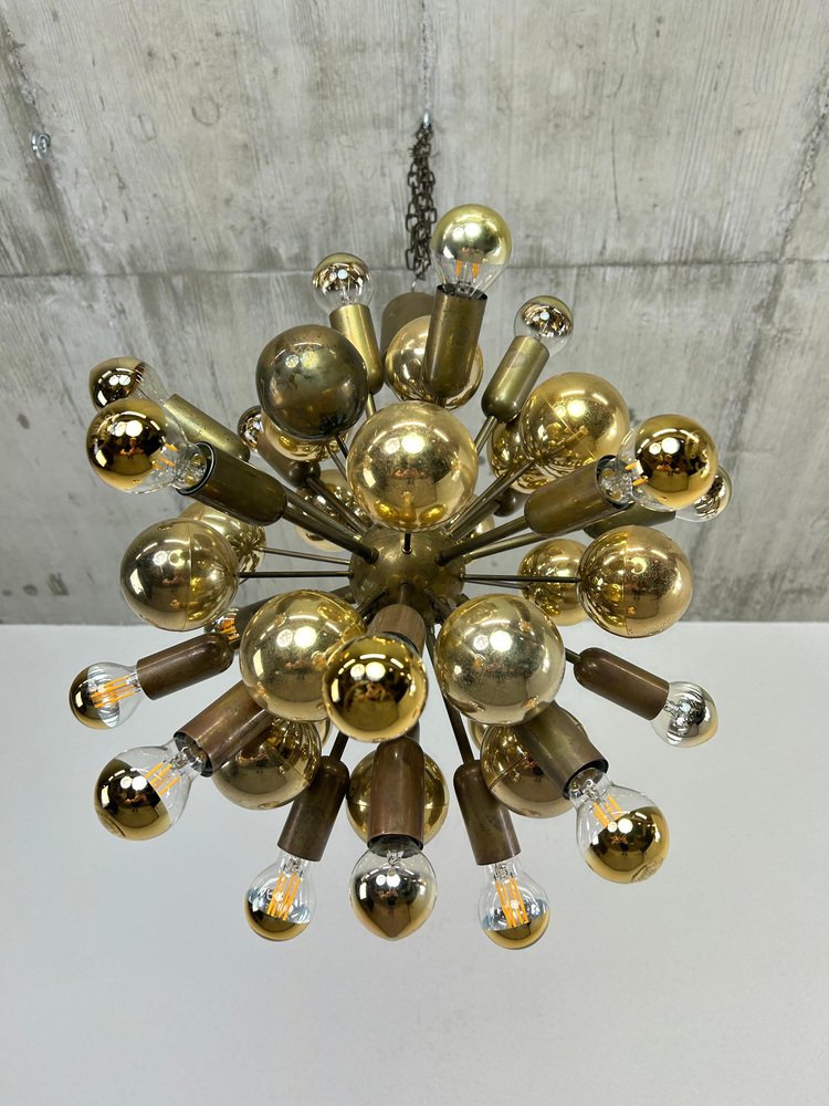 Mid-Century Modern German Brass Atomic Pendant Lamp by Dorothee Becker ...