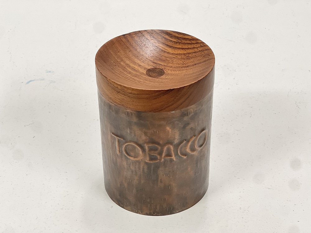 Large Tobacco Jar in Teak and Copper by Schaefer Handarbeit, 1960s for ...