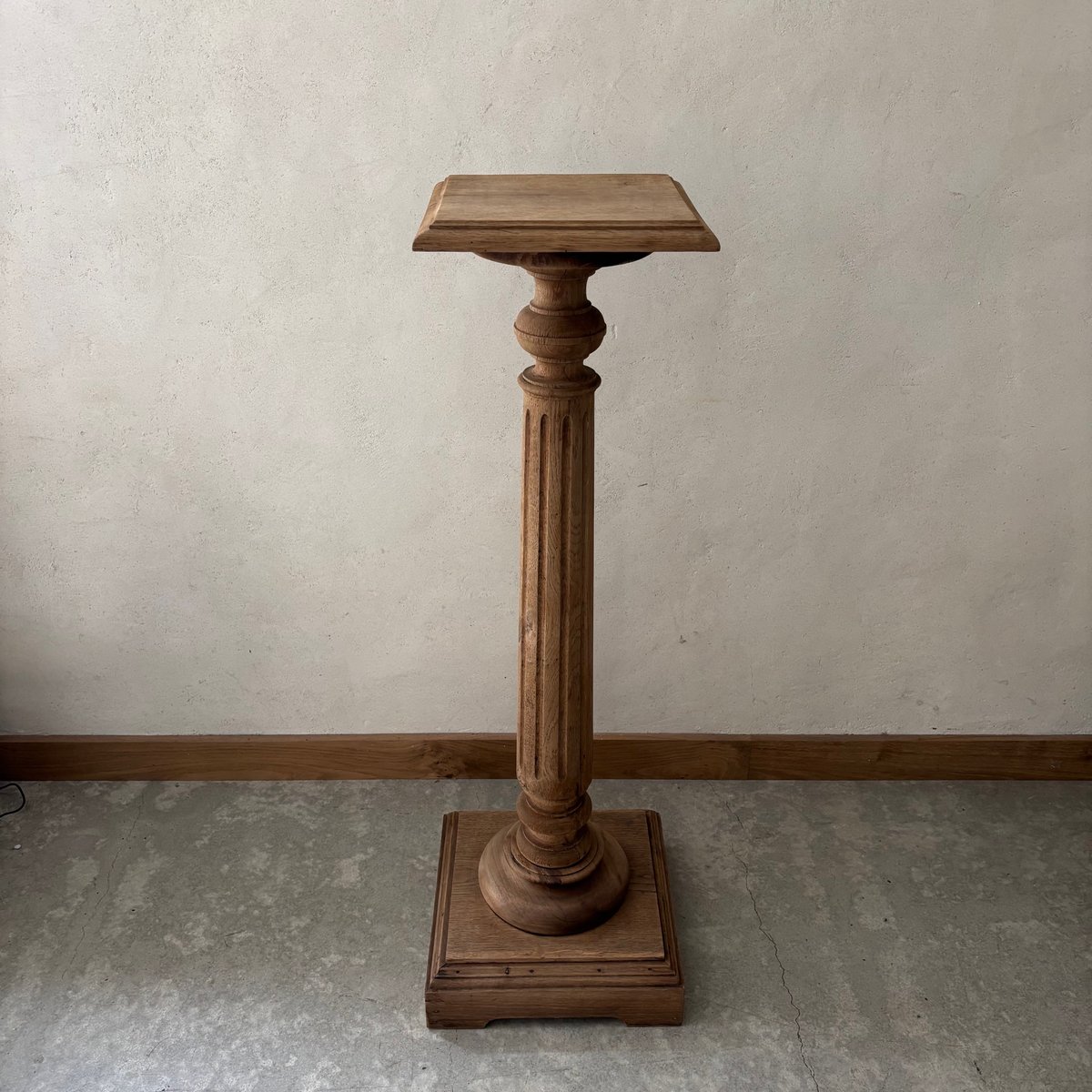 Wooden Coloumn Side Table for sale at Pamono