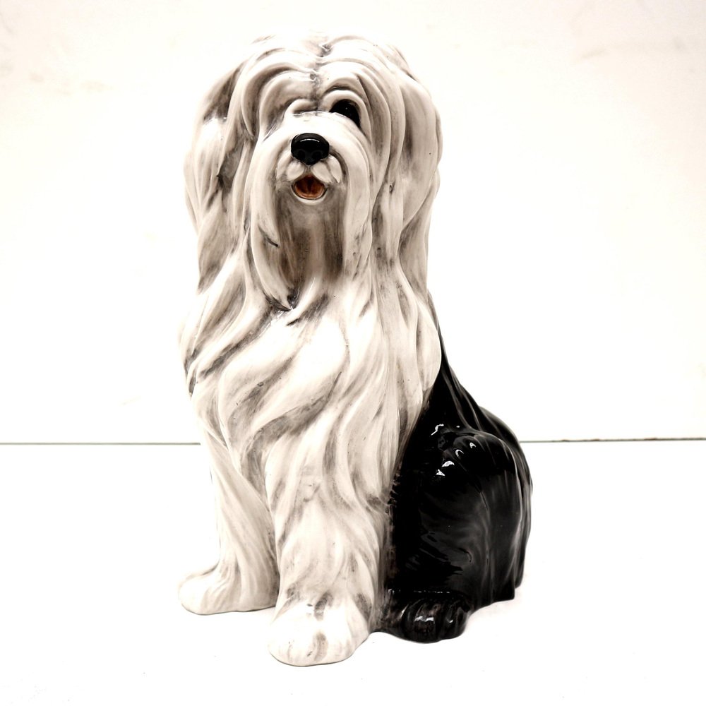 Vintage Italian Hand Painted Ceramic Dog for sale at Pamono