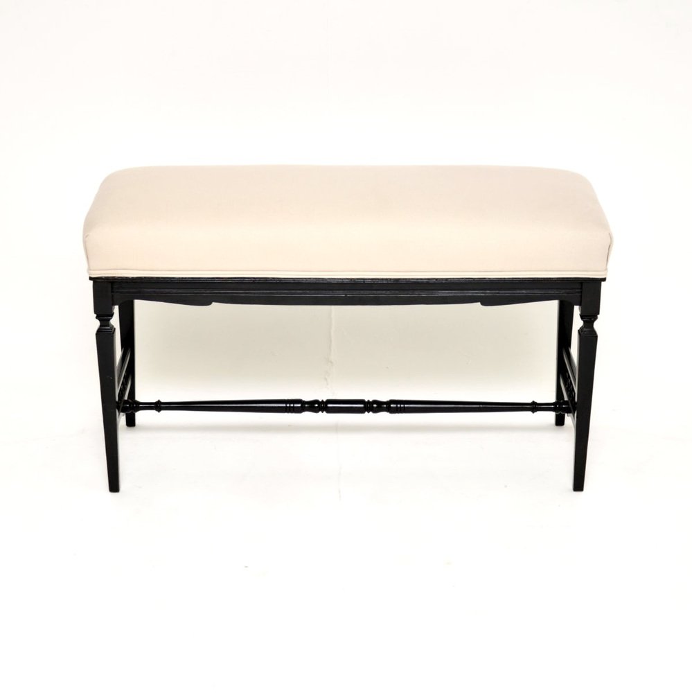 Antique Victorian Ebonised Bench, 1890 for sale at Pamono