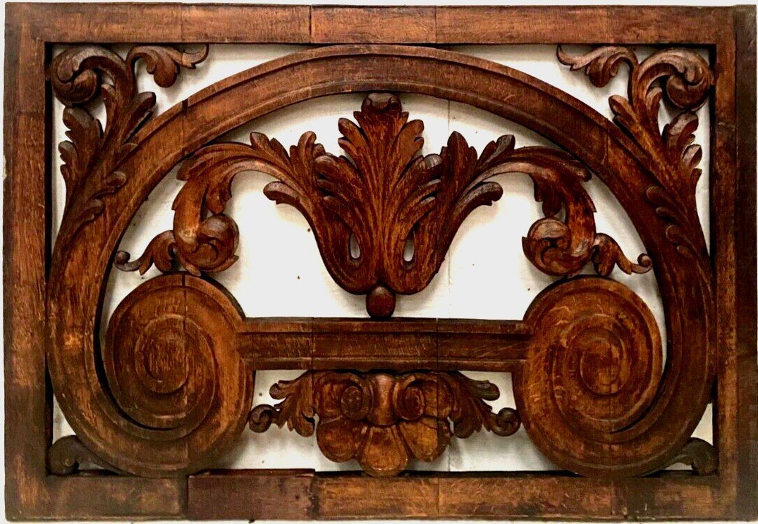 Decorative Carved Oak Panel, 1800s for sale at Pamono