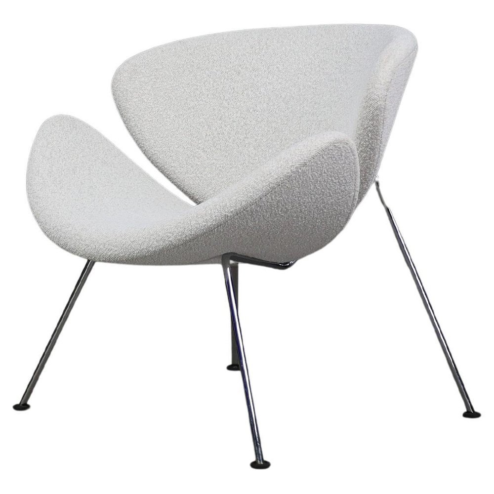 Slice Lounge Chair with Bouclé Upholstery attributed to Pierre Paulin ...