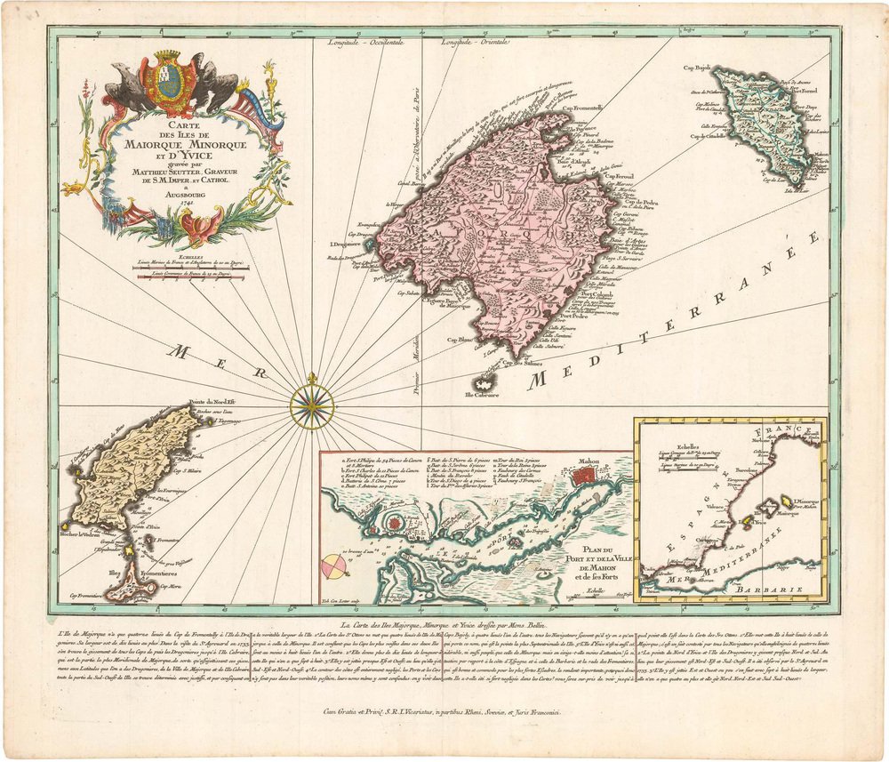 Early Exdition of Seutter's Map of the Balearics for sale at Pamono
