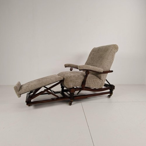 English Reclining Library Chair, 1860s for sale at Pamono
